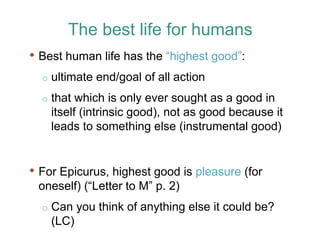 Epicurus on the happy life | PPTX