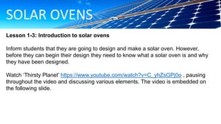 Solar Ovens: Y3/4 Design and Technologies Teaching Unit | PPT