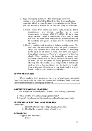Y4 module 6 - package prepared food stuff | DOC