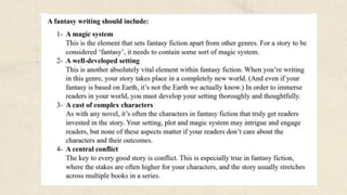 Fantasy Writing- How to write a fantasy writing | PPTX