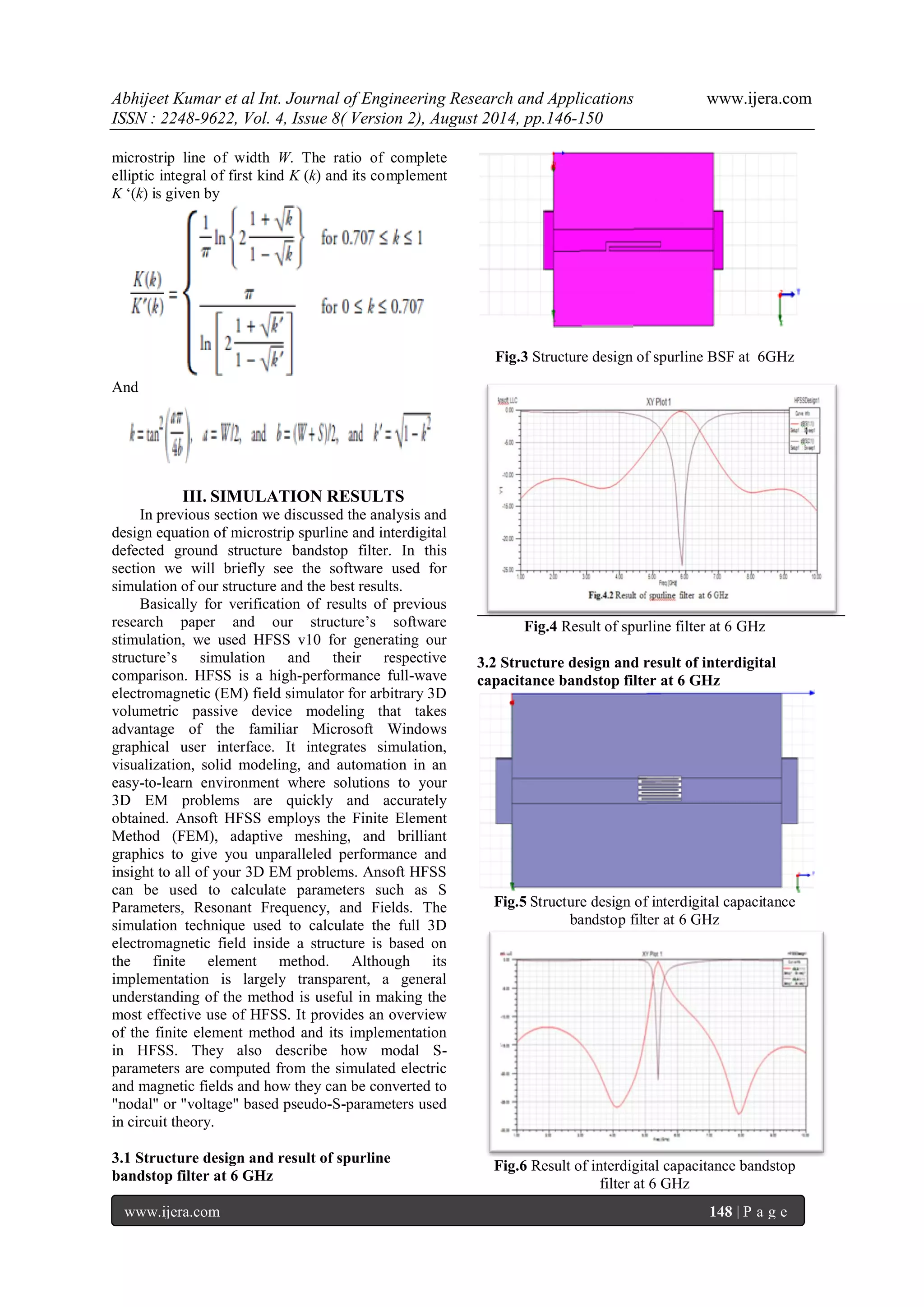Compact Microstrip Spurline Bandstop Filter with Defected Ground Structure (Dgs) | PDF