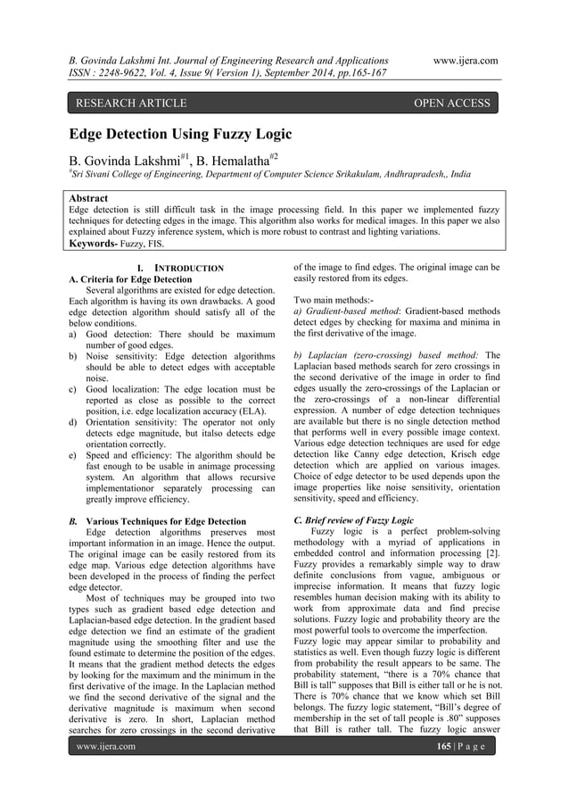 Edge Detection Using Fuzzy Logic | PDF