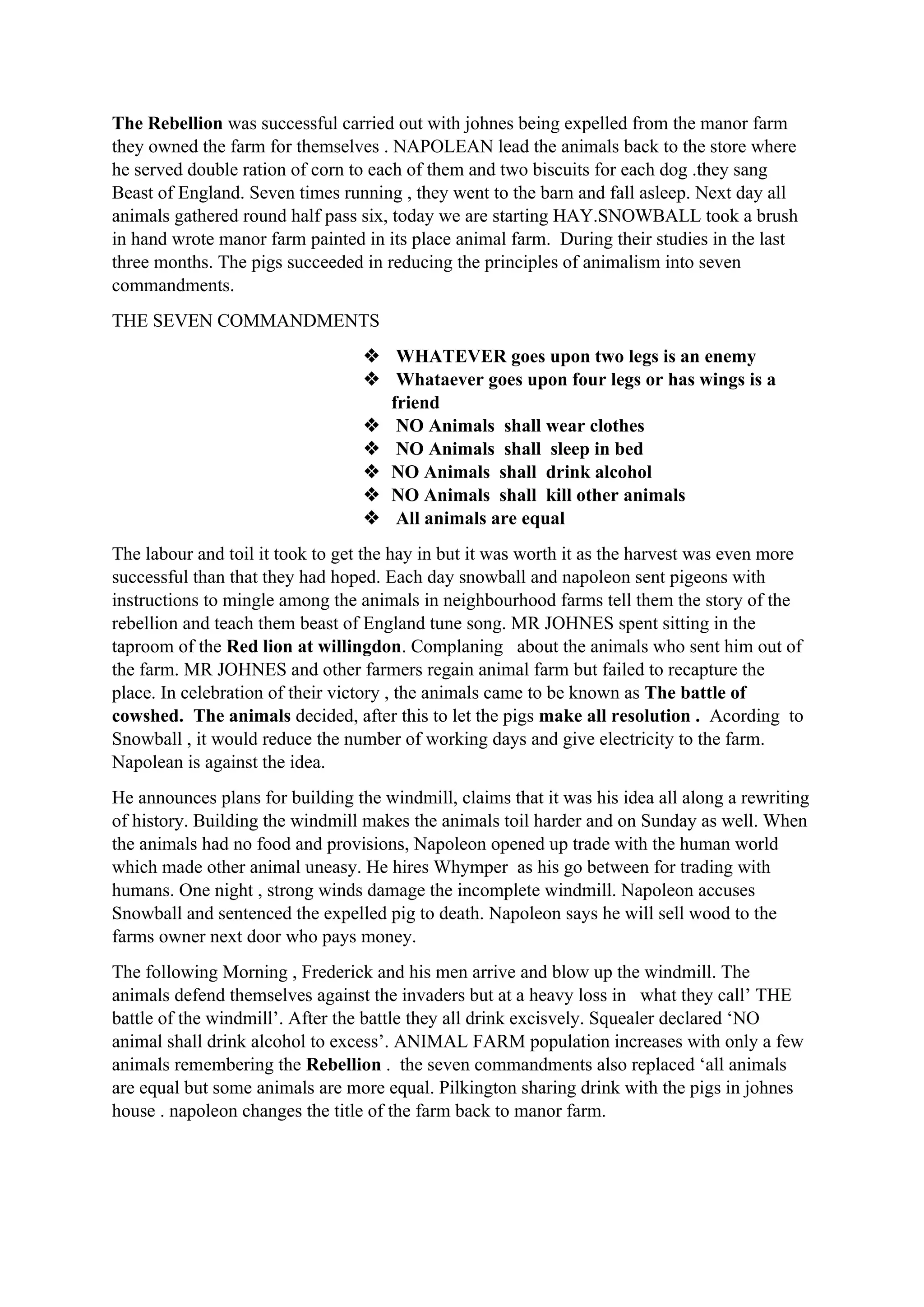 ANIMAL_FARM by george orwell novella ppt | DOCX