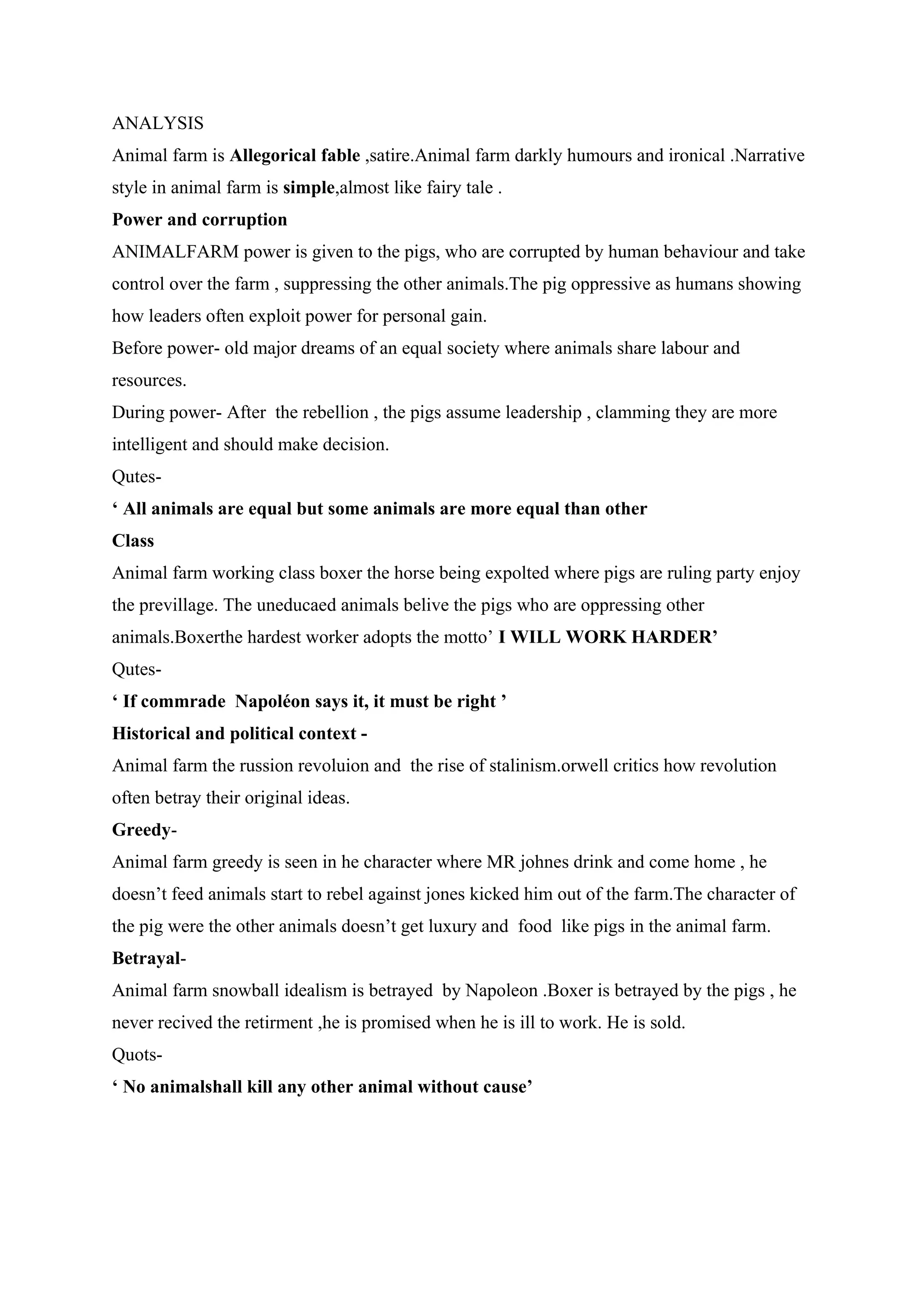 ANIMAL_FARM by george orwell novella ppt | PDF