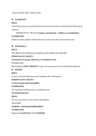 ANIMAL_FARM by george orwell novella ppt | DOCX
