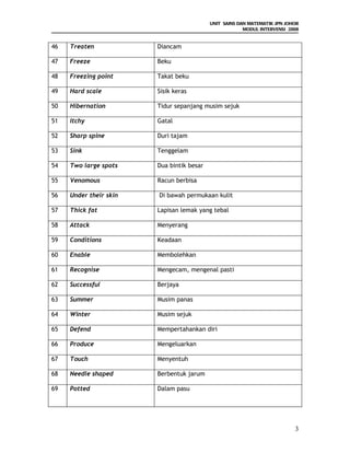 Kosa kata Sains Tahun 4 | DOC