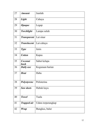 Kosa Kata Sains tahun 4 | DOC