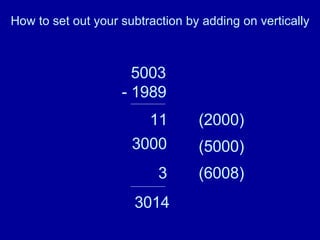 Y5 Subtraction Complimentary Method (Counting Up) | PPT