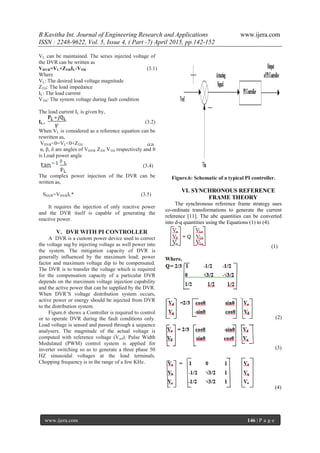 Control of Dvr with Battery Energy Storage System Using Srf Theory | PDF