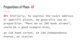 Prepositions of time and place in on at | IELTS Test Aid | PPT