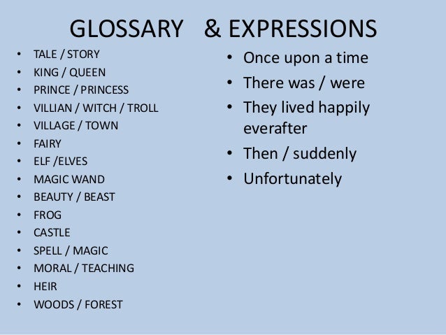 Fairy tales and vocabulary. ESL.