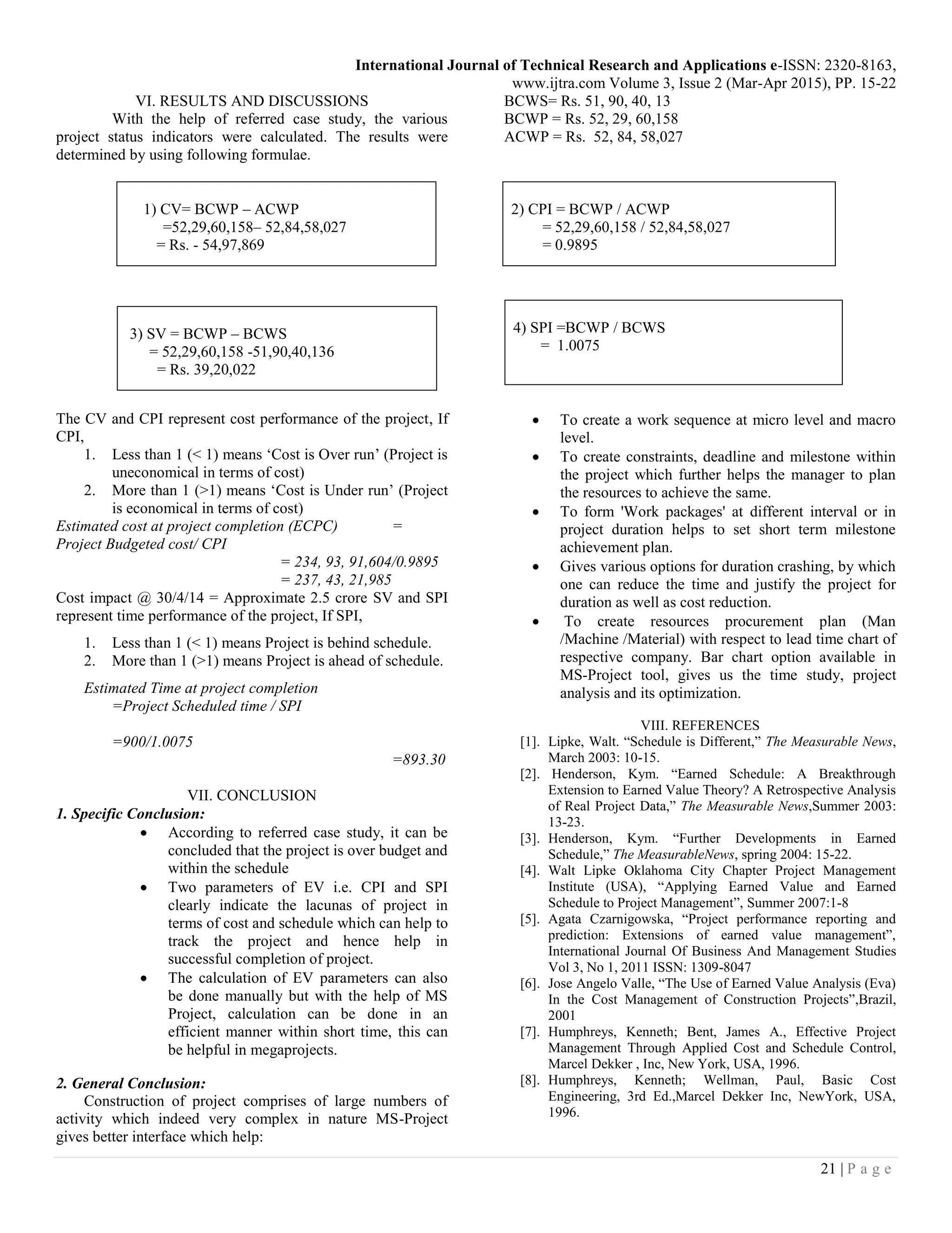 COST CONTROL AND TRACKING OF A BUILDING BY EARNED VALUE METHOD | PDF