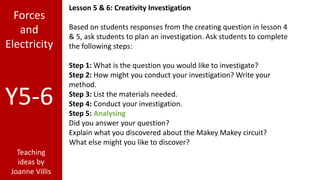 Y5-6 Forces and Electricity Teaching Ideas J Villis | PPTX | Physics | Science