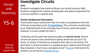 Y5-6 Forces and Electricity Teaching Ideas J Villis | PPTX | Physics ...