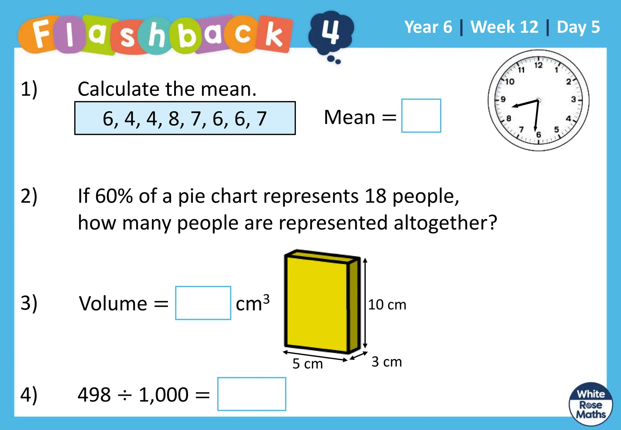 Y6 Spring Block 6 FB4.pptx maths flashaback of mental maths | PPTX