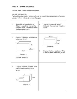Y6 topic 10 shape & space | PDF