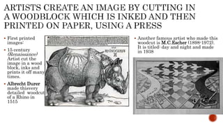 Y7 draw printmaking 2020 version 1 | PPTX | Drawing and Sketching | Arts and Crafts