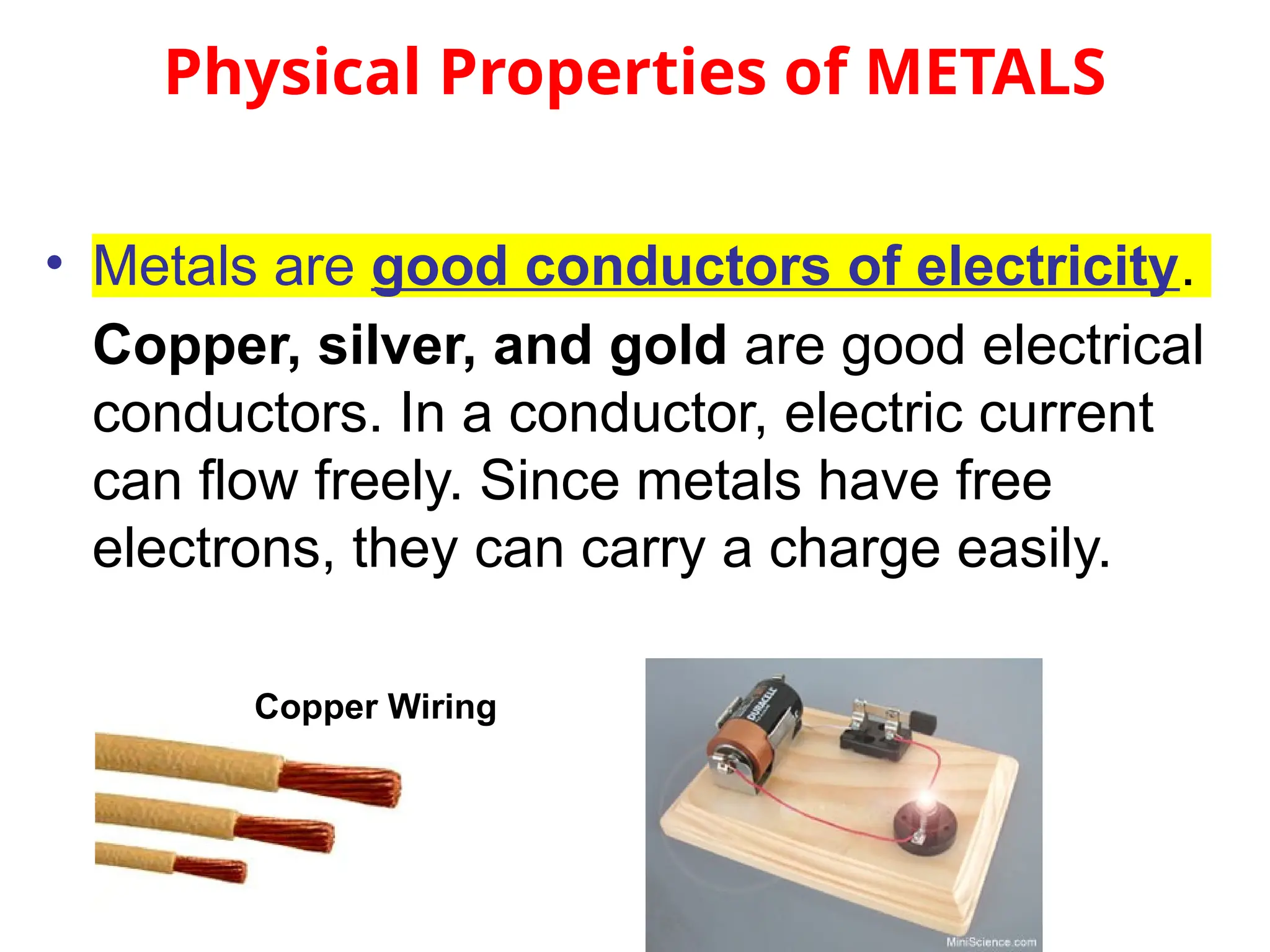 Properties of Structures Metal and Non-metal for Year 7 | PPTX