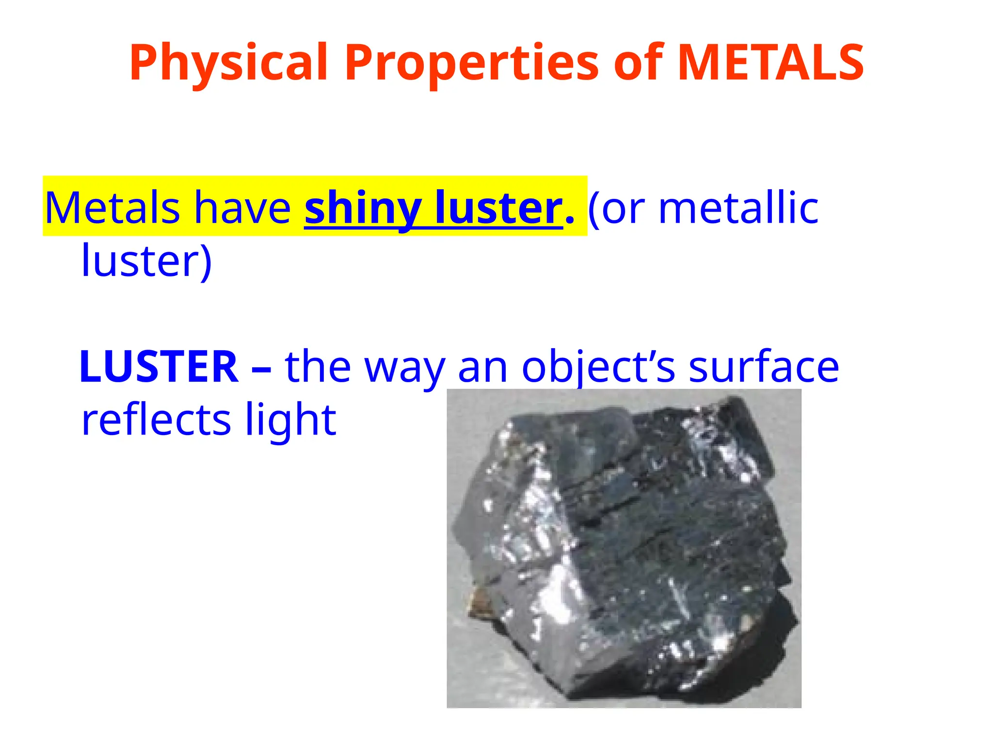 Properties of Structures Metal and Non-metal for Year 7 | PPTX