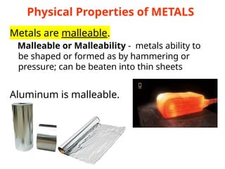 Properties of Structures Metal and Non-metal for Year 7 | PPTX