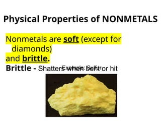Properties of Structures Metal and Non-metal for Year 7 | PPTX