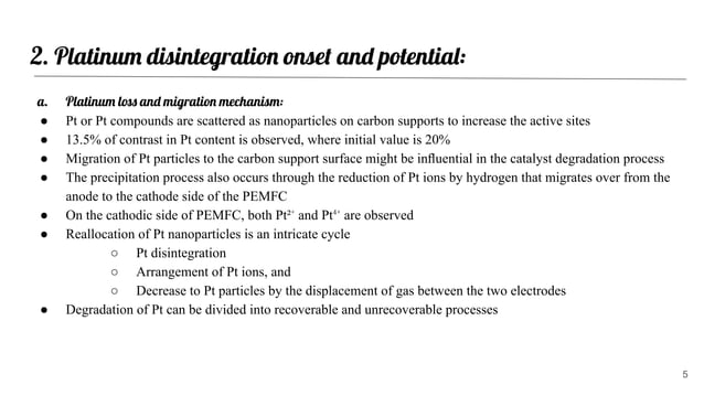 Review of platinum degradation mechanisms in proton exchange membrane fuel cell system | PDF