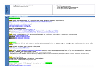 Y7 Game Design Technologies Program | DOCX