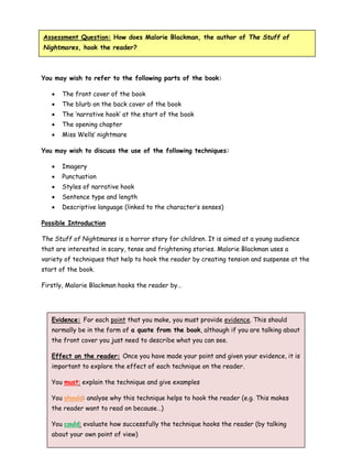 Y8 assessment prompt | DOCX