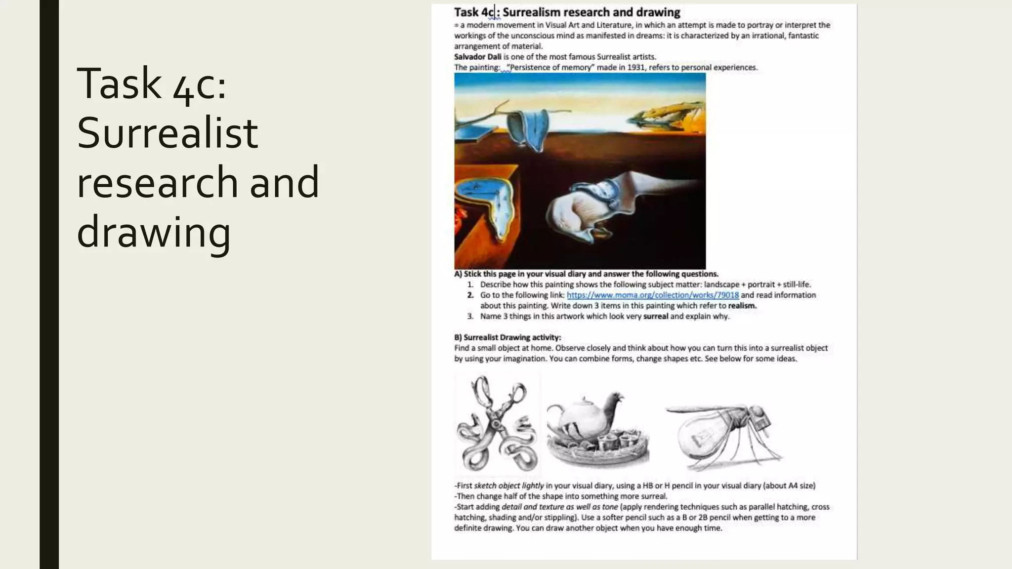 Y8 slideshow drawing folio styles of representation 2019 | PPTX