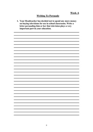 Y8 Term 1 Composition and Comprehension | PDF