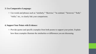 unseen poetry analysis and comparison of poems | PPTX
