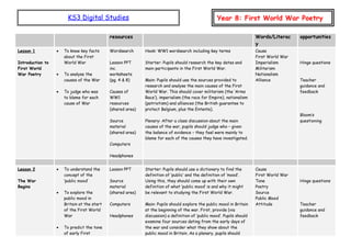 Y8 ww1 poetry sow v2 | DOC