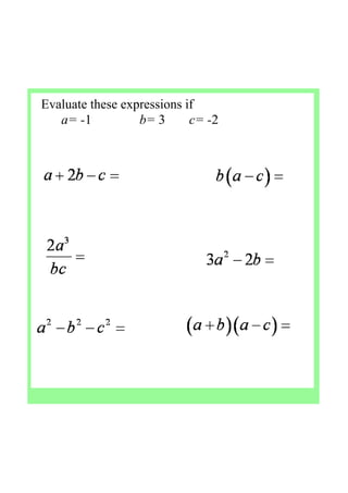 Y9 algebra 1 Collecting Terms & Expanding Brackets | PDF