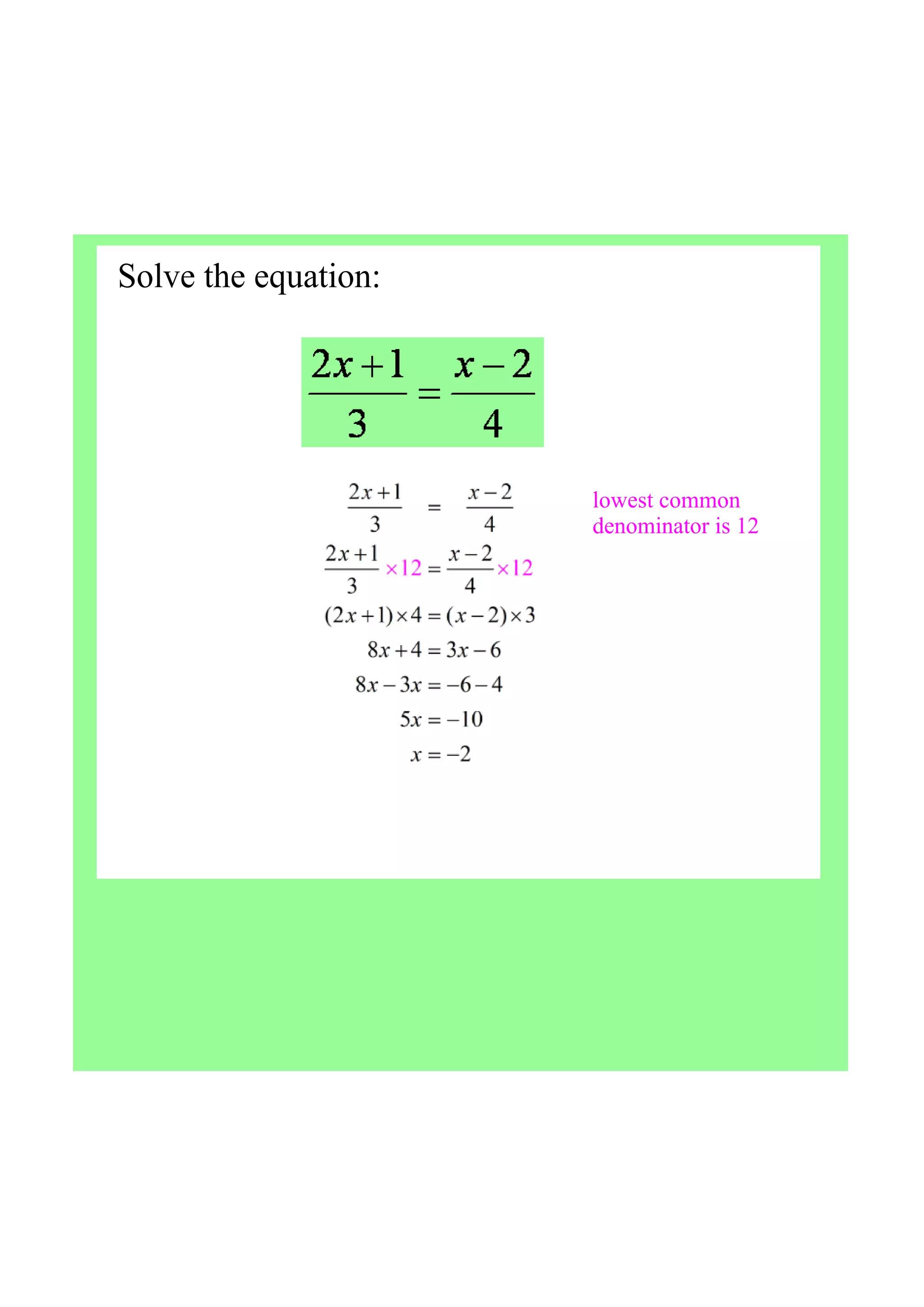 Y9 algebra 1 Linear Equations | PDF