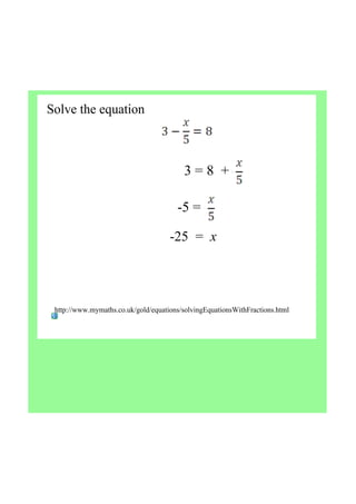 Y9 algebra 1 Linear Equations | PDF
