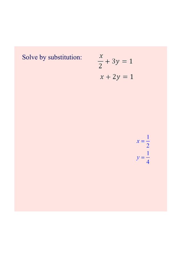 Y9 algebra 1 simultaneous equations by substitution method | PDF