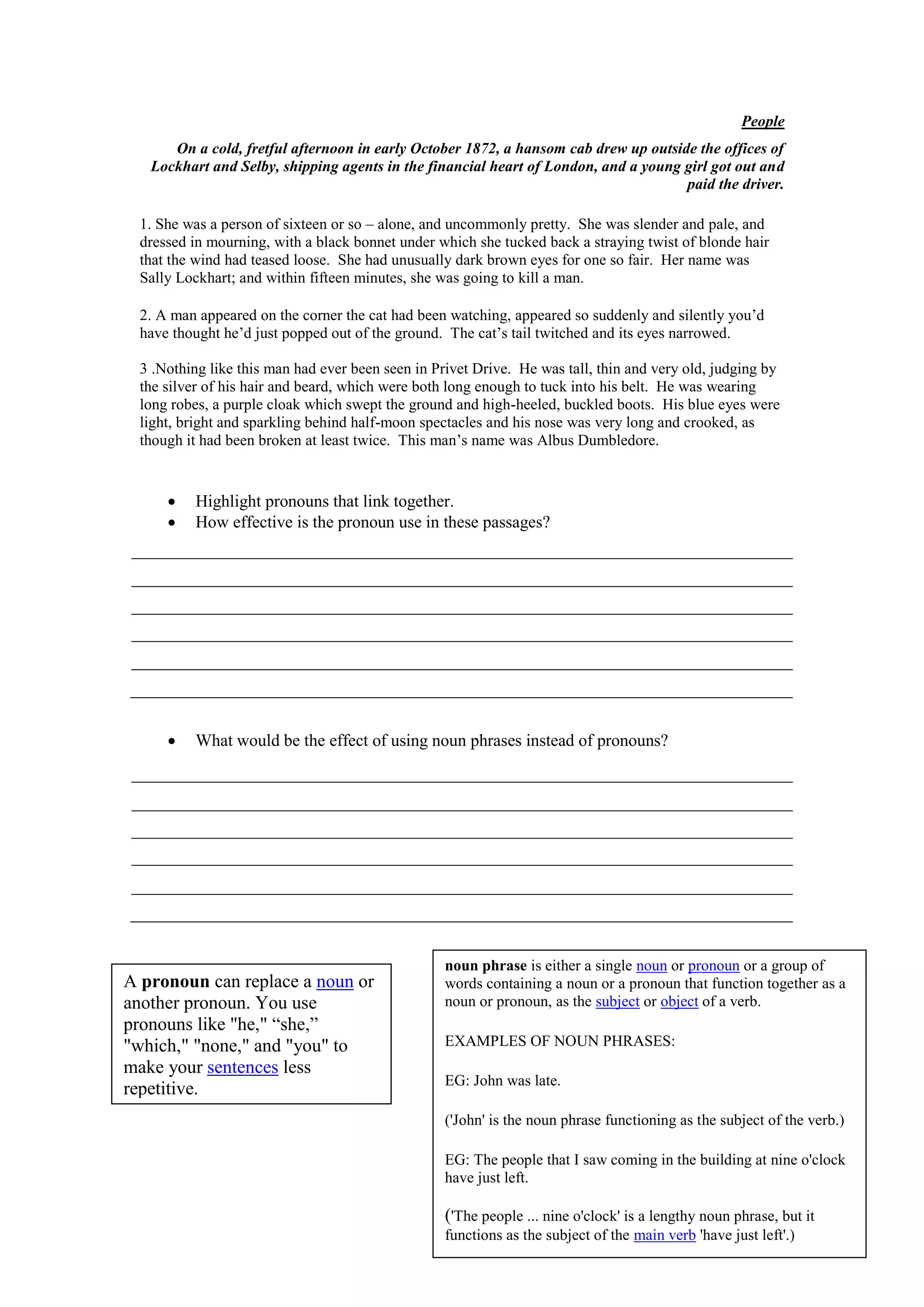 Y9 term 1 composition and comprehension | PDF