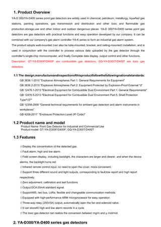 YA-D300 explosion proof gas detector manual.pdf