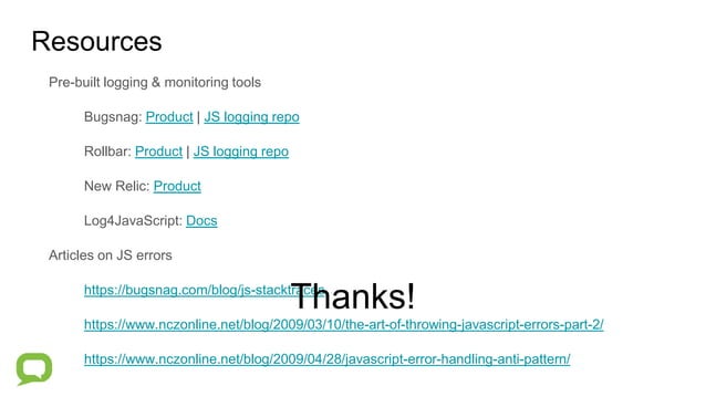 Lightning Talk: JavaScript Error Handling | PPT