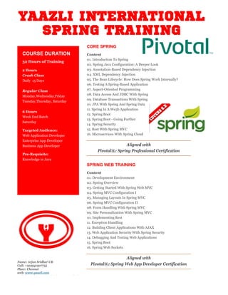 Yaazli International Spring Training | PDF