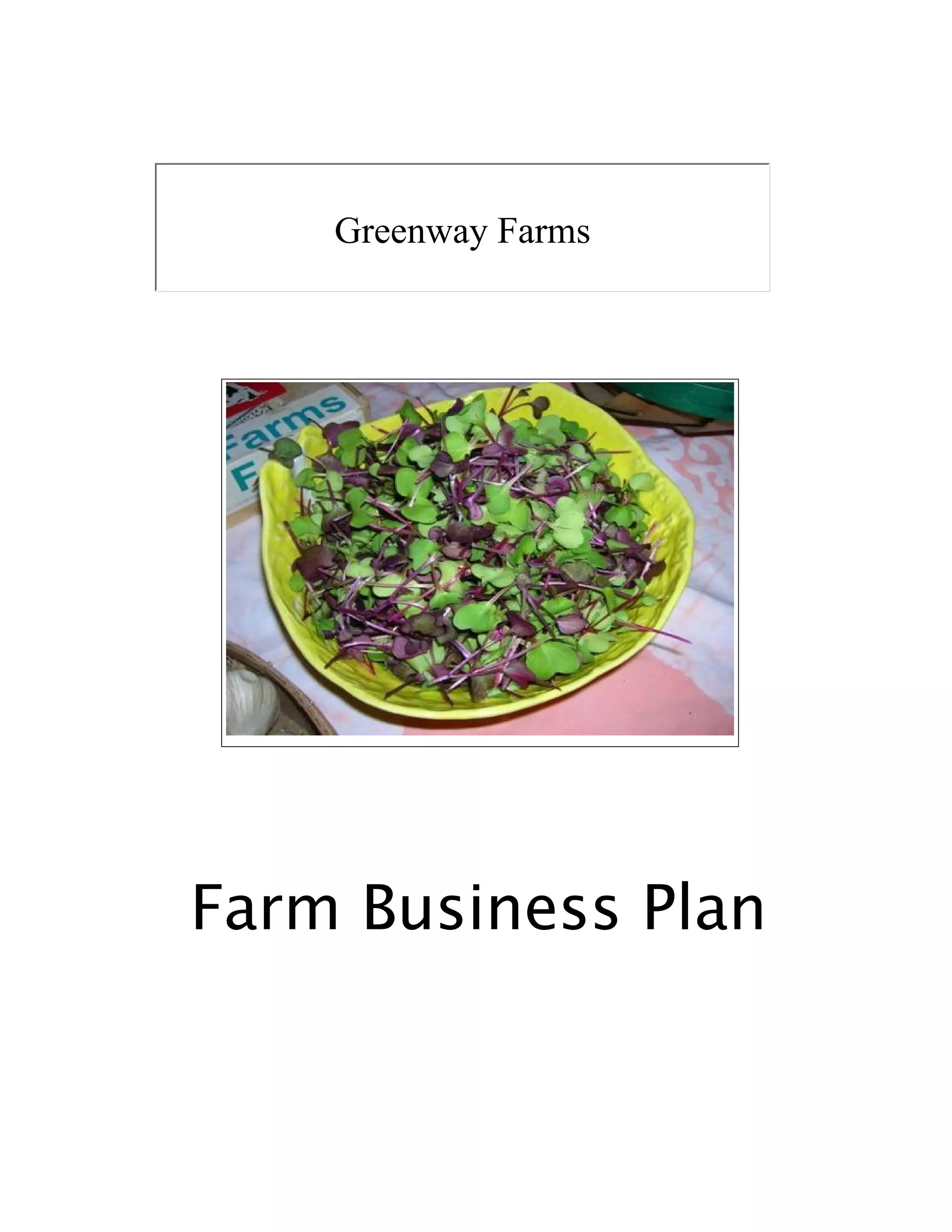 Farm business plan | PDF