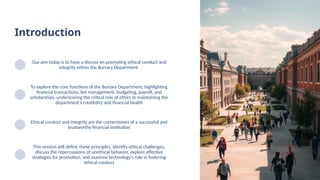 Promoting Ethical Conduct and Integrity in the Bursary Department | PPTX