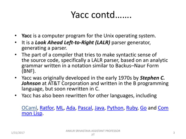 Yacc | PPTX