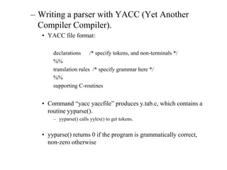 yacc installation & sample program exe.ppt