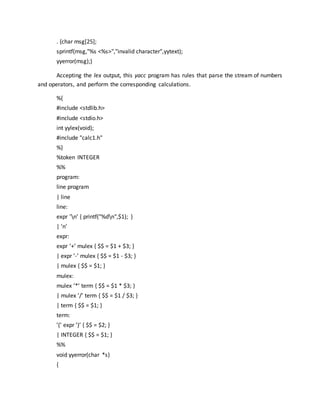 Yacc topic beyond syllabus | PDF