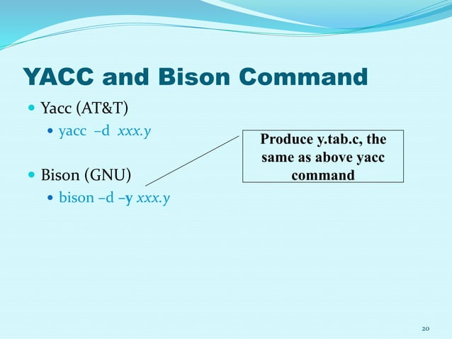 Yacc Yet Another Compiler Compiler Ppt