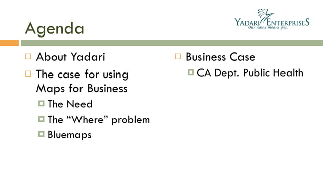 Yadari using BlueMaps - Healthcare Applications | PPT
