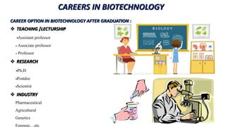 career`s in biotechnology | PPTX