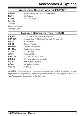 Manual de Operação do Radio YAESU FT-250 | PDF