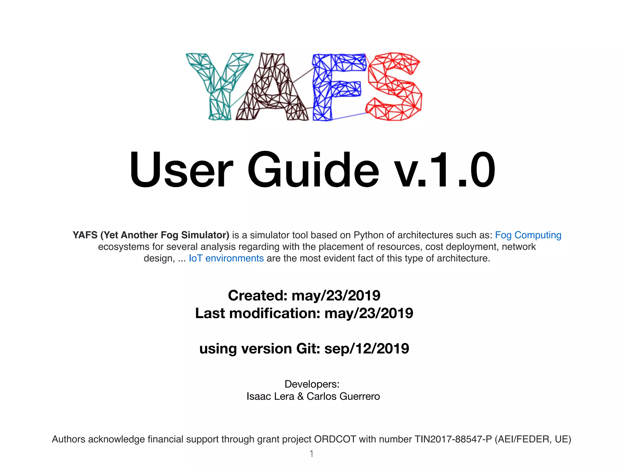 Yet Another Fog Simulator (YAFS) - user guide | PDF
